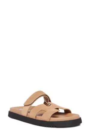 Steve Madden Mayven Flatform Slide Sandal Taupe Suede