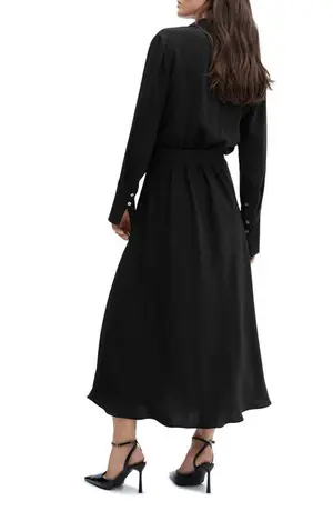 Mango Long Sleeve Wrap Maxi Shirt Dress