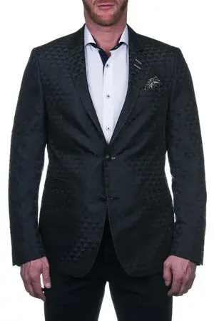 MACEOO Socrate Skull Print Two Button Notch Lapel Blazer