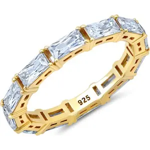 CRISLU Baguette Cut Cubic Zirconia Eternity Ring - Gold