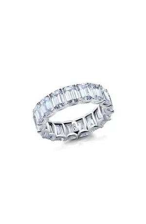 CRISLU Crislu Emerald-Cut Eternity Band Ring Silver