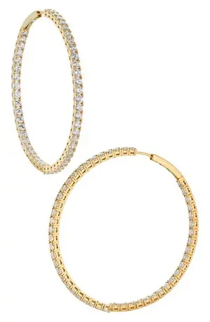 Nadri Inside Out Hoop Earrings - Gold