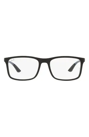 Ray-ban Ray-Ban 53mm Rectangular Eyeglasses Matte Black