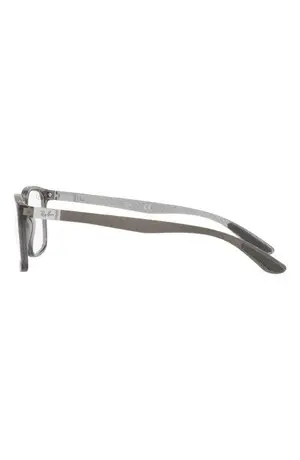 Ray-ban 53mm Rectangular Eyeglasses - Transparent Grey