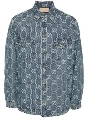 Gucci Logo Jacquard Denim Jacket
