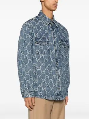 Gucci Logo Jacquard Denim Jacket