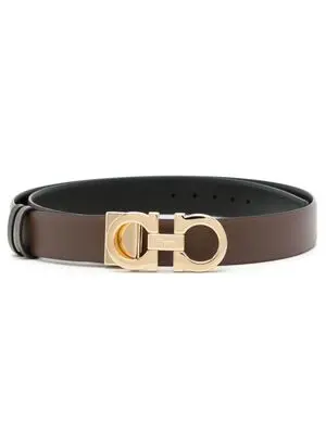 FERRAGAMO Gancini-buckle Reversible Leather Belt Brown