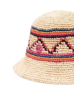 Ruslan Baginskiy Neutral Straw Woven Bucket Hat