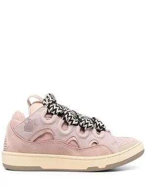LANVIN Curb Leather Sneakers Pink