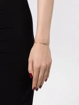 SUZANNE KALAN 18k Yellow Willow Bar Emerald And Diamond Bracelet