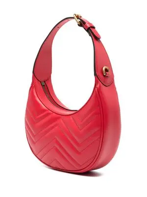 Gucci Red Gg Marmont Super Mini Leather Shoulder Bag
