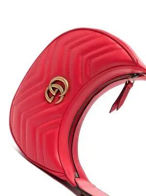 Gucci Red Gg Marmont Super Mini Leather Shoulder Bag