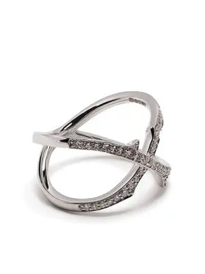 Stephen Webster 18k White Gold Stem Crossover Diamond Ring