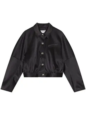 GANNI Long-sleeve Satin Bomber Jacket
