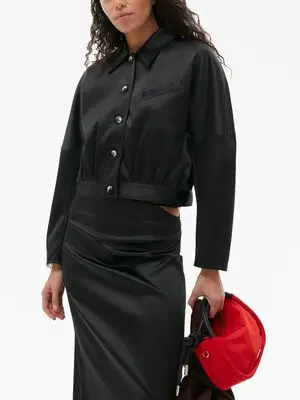 GANNI Long-sleeve Satin Bomber Jacket