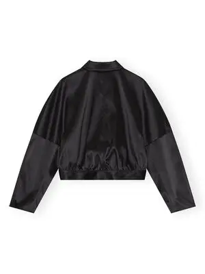 GANNI Long-sleeve Satin Bomber Jacket