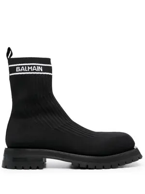 Balmain Knitted Sock Ankle Boots