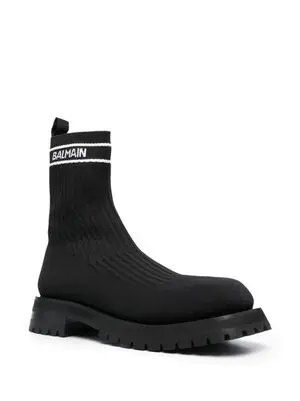 Balmain Knitted Sock Ankle Boots