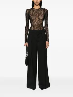 Wardrobe.NYC Sheer Chantilly-lace Bodysuit