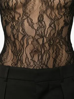 Wardrobe.NYC Sheer Chantilly-lace Bodysuit