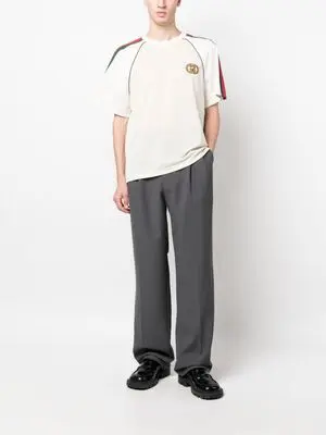 Gucci White Gg Logo Print Mesh T-shirt