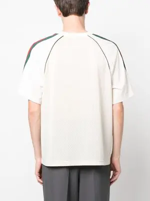 Gucci White Gg Logo Print Mesh T-shirt