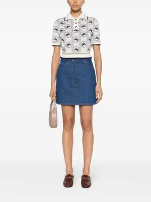Gucci Belted Denim Mini Skirt