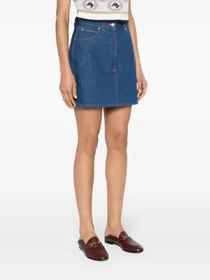 Gucci Belted Denim Mini Skirt