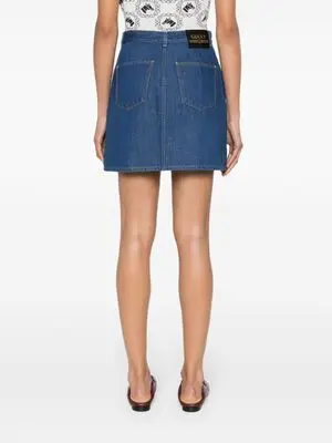 Gucci Belted Denim Mini Skirt