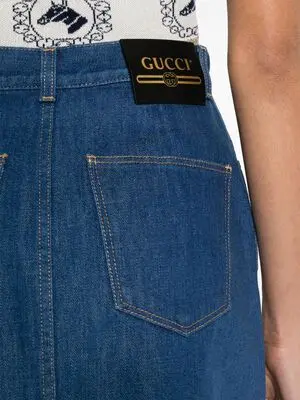 Gucci Belted Denim Mini Skirt