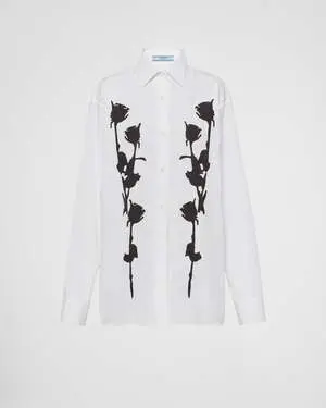 Prada Embroidered Poplin Shirt