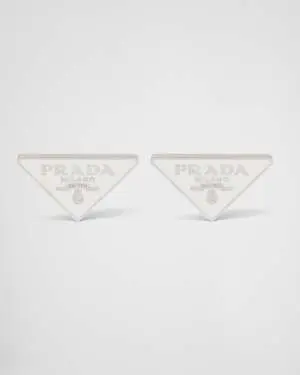 Prada Symbole Stud Earrings - White