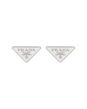 Prada Symbole Stud Earrings - White