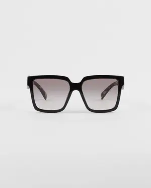 Prada Sunglasses With Logo - Gradient Anthracite Gray Lenses