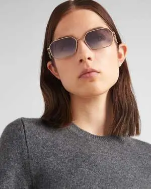 Prada Octagon Sunglasses With Logo - Gradient Iris Lenses