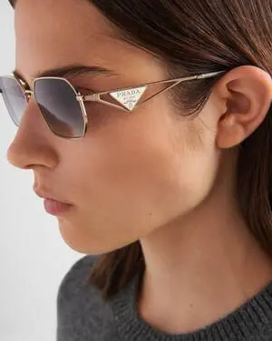 Prada Octagon Sunglasses With Logo - Gradient Iris Lenses