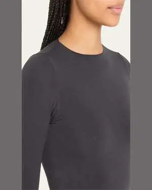 SKIMS Essential Smoothing Long-sleeve Thong Bodysuit