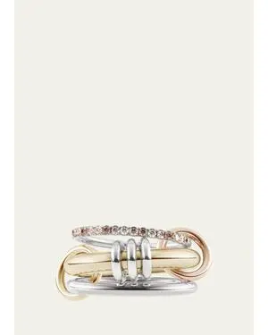 SPINELLI KILCOLLIN 18k Mixed-gold Gemini 3-link Ring With Diamonds