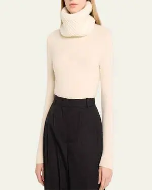 HANIA NEW YORK Cashmere Honeycomb Crochet Snood