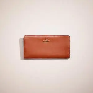 COACH Restored Skinny Wallet 1941 Saddle/light Gold