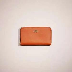 COACH Restored Medium Zip Around Wallet Brass/canyon