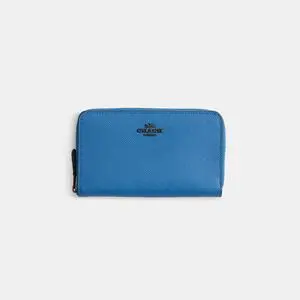 COACH Restored Medium Zip Around Wallet - Pewter/vivid Blue