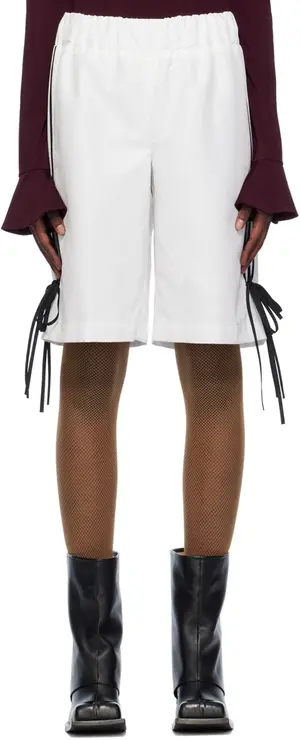 FIDAN NOVRUZOVA FIDAN NOVRUZOVA White Giada Shorts - White/black