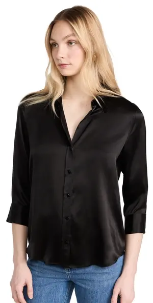 L'Agence Dani 3/4-sleeve Silk Blouse