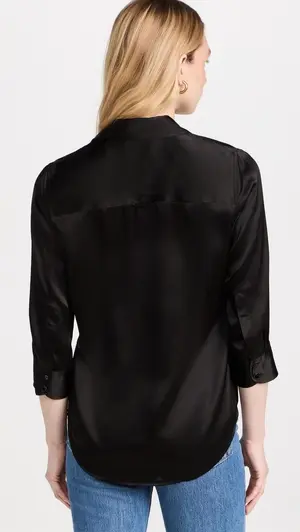 L'Agence Dani 3/4-sleeve Silk Blouse