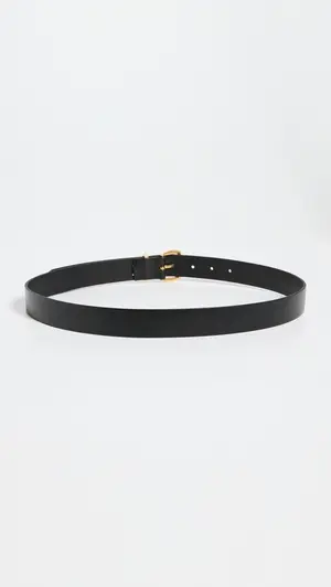 Madewell Leather Belt With Gold-tone Buckle - True Black