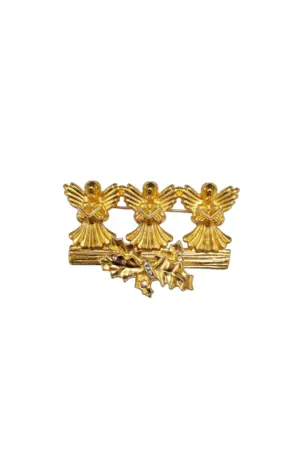KENNETH JAY LANE Singing Angels Brooch - Gold