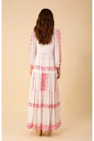 Hale Bob Emery Embroidered Maxi Dress - Pink