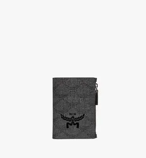 Mcm Himmel Bifold Snap Wallet In Lauretos - Dark Grey
