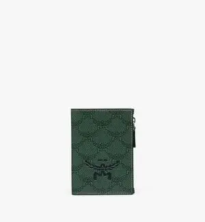 Mcm Himmel Bifold Snap Wallet In Lauretos Forest Green